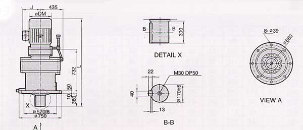 Macro21 Co. 싸이크로 감속기(수직1단 전동기 직결형) SCMV-31709