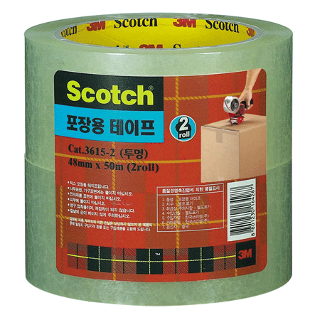 Macro21 Co. 3M포장용 투명 테이프 2개 1셋트(#3615-2 clear 48mmX50m)[3M0592]
